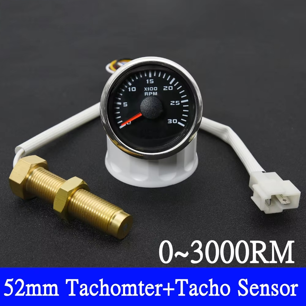 Hd 0 ~ 3000 RPM 4000RPM 7000RPM 8000RPM 52mm Tachometer +Tacho Sensor ...