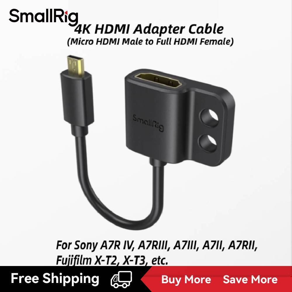 SmallRig Universal Camera Ultra Slim 4K HDMI Adapter Cable (D to A ...