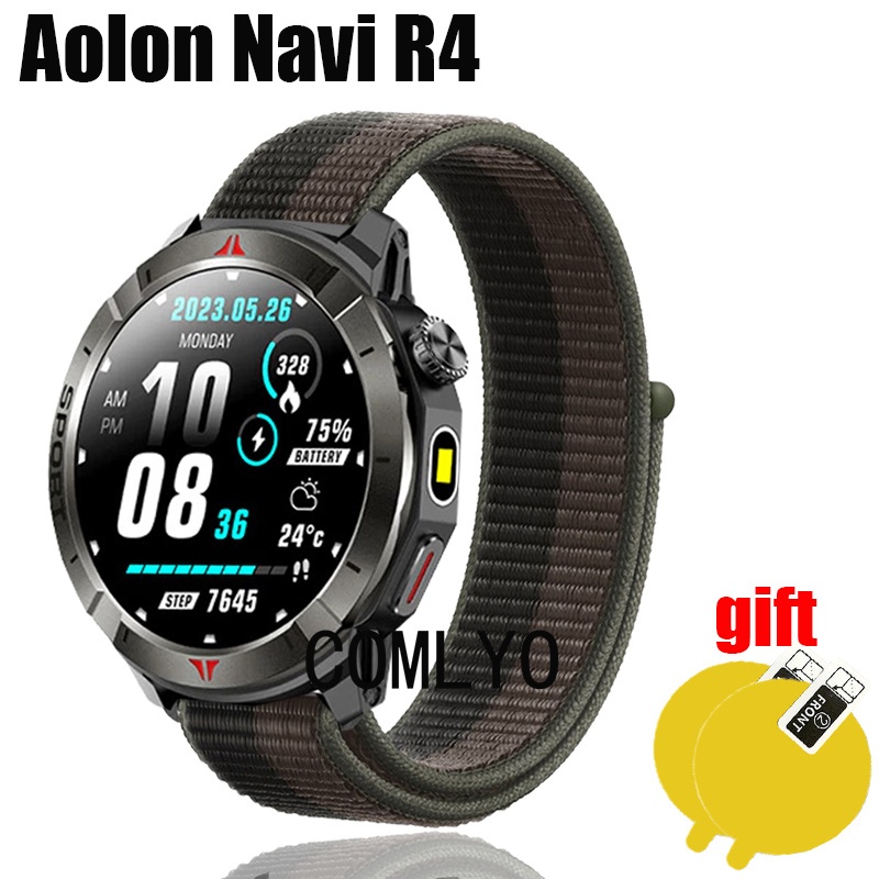 สําหรับ Aolon Navi R4 สายรัดสมาร์ทนาฬิกาไนล่อนห่วงวงนุ่มกีฬาสายรัด ...