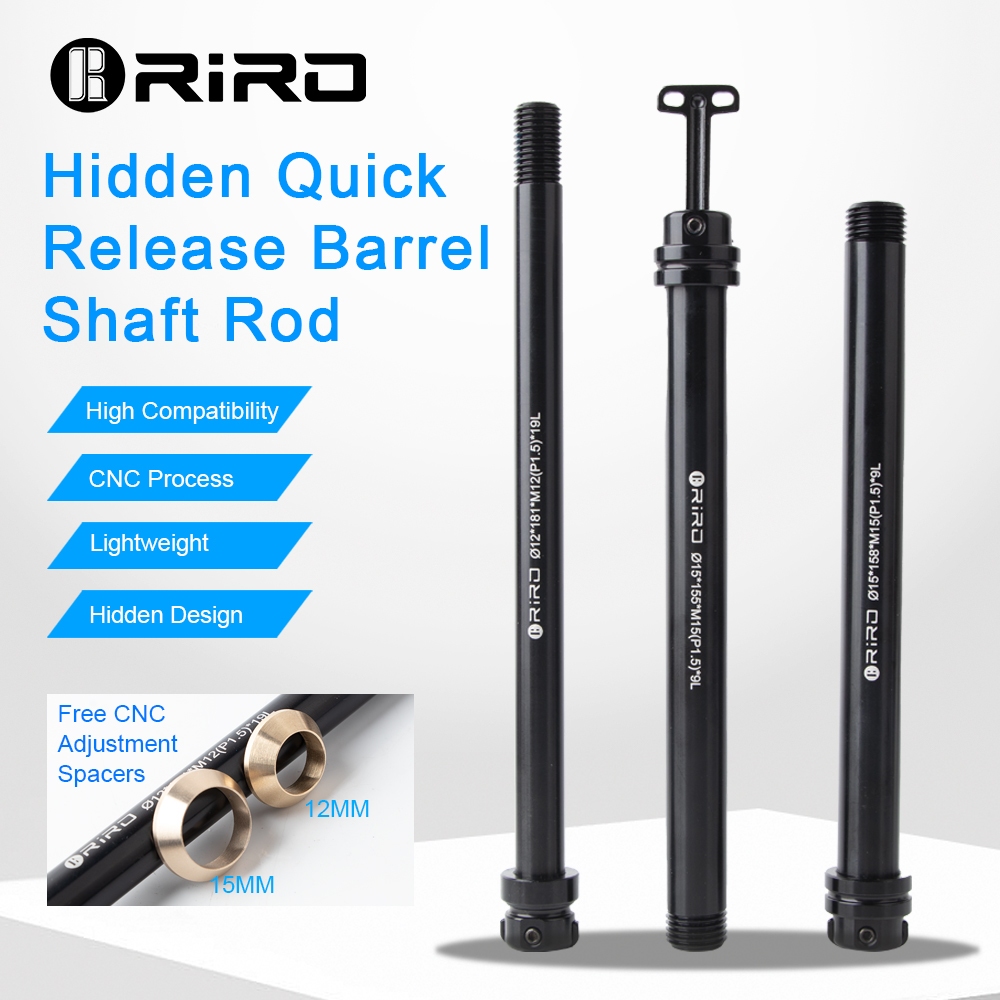 RIRO จักรยานซ่อน Quick Release Barrel Shaft Rod 12/15 มม.อลูมิเนียมอัล ...