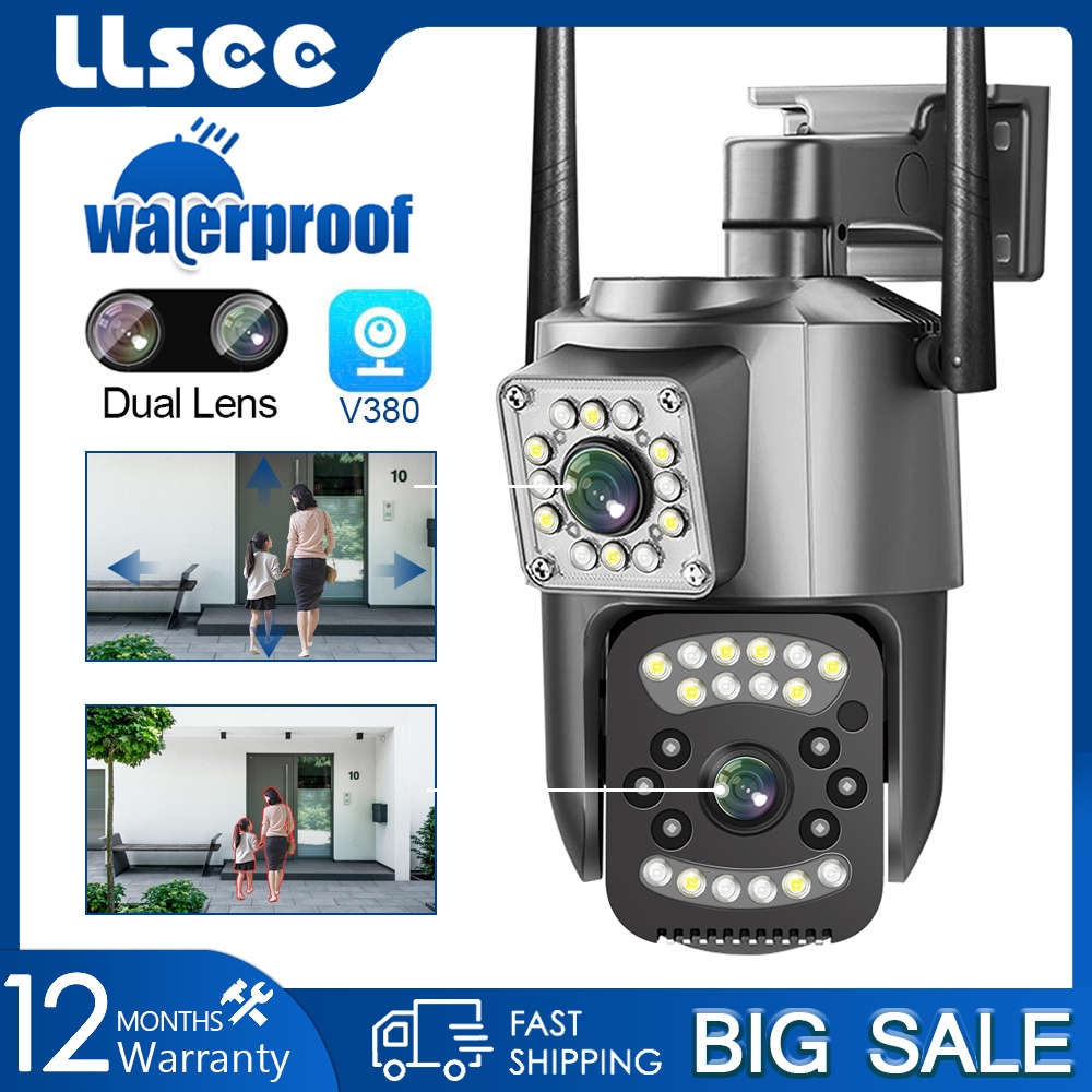 LLSEE V380 Pro เลนส์คู่กล้องวงจรปิด WIFI ไร้สายกลางแจ้ง IP กล้องรักษาความปลอดภัย 10X ขยาย 4K 8MP ...