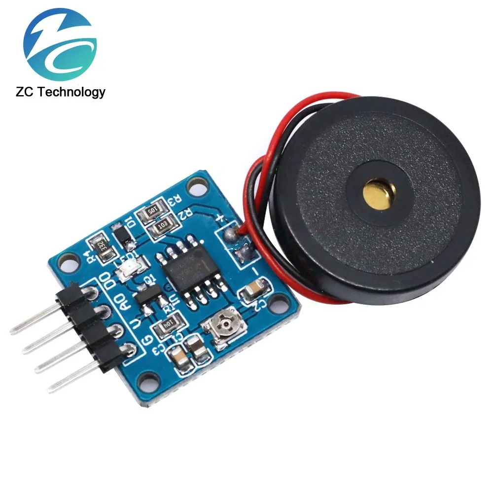 Piezoelectric Shock Tap Sensor โมดูลสวิตช์สั่นสะเทือน DC 5V แผ่นกระทบ ...
