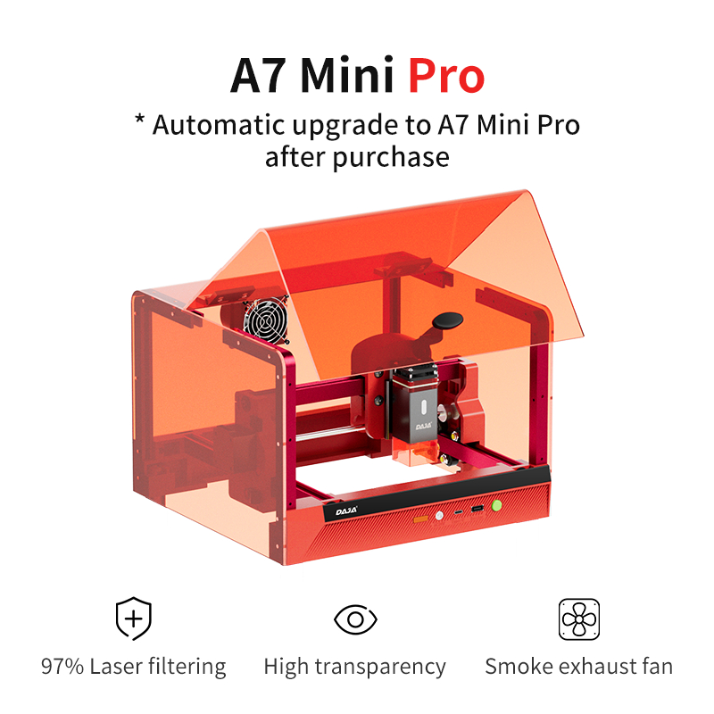 Daja A7 Mini pro Micro เลเซอร์แกะสลักเครื่องเลเซอร์ป้องกันสําหรับไม้ ...