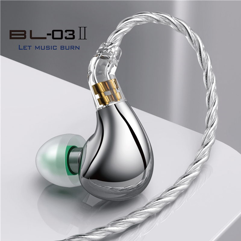 Blon BL03 II 10 มม.Dual-Chamber Dynamic Driver IEM Hifi หูฟัง 0.78 มม.2 ...