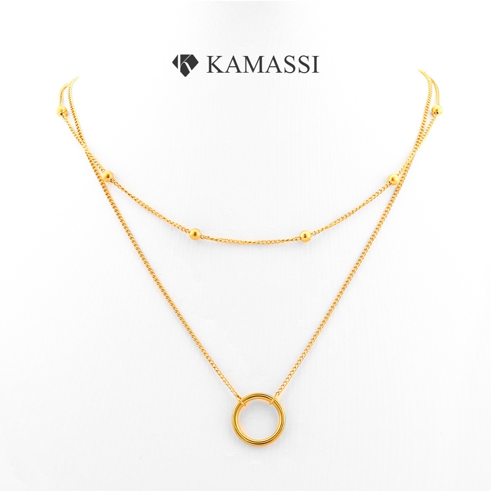 KAMASSI สร้อยคอผู้หญิง สร้อยคอหลายชั้น ไม่แพ้ง่าย ไม่ลอกดำ กันน้ำกัน ...