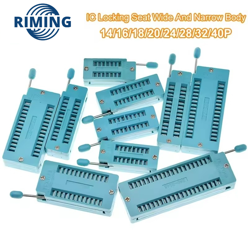 1pcs/lot 14 16 18 20 24 28 32 40 P Pin 2.54 MM Green DIP Universal ZIF ...