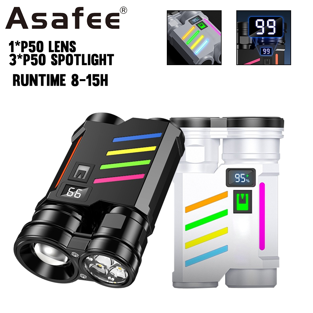 Asafee K809 พวงกุญแจไฟฉาย Dual Head เลนส์ไฟฉายขนาดเล็กจอแสดงผลดิจิตอลใน ...