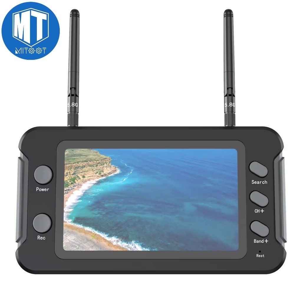 5.8g FPV Monitor พร้อม DVR 40CH 4.3 นิ้วจอแสดงผล LCD 16:9 NTSC/PAL ค้นหาอัตโนมัติบันทึกวิดีโอ RC ...