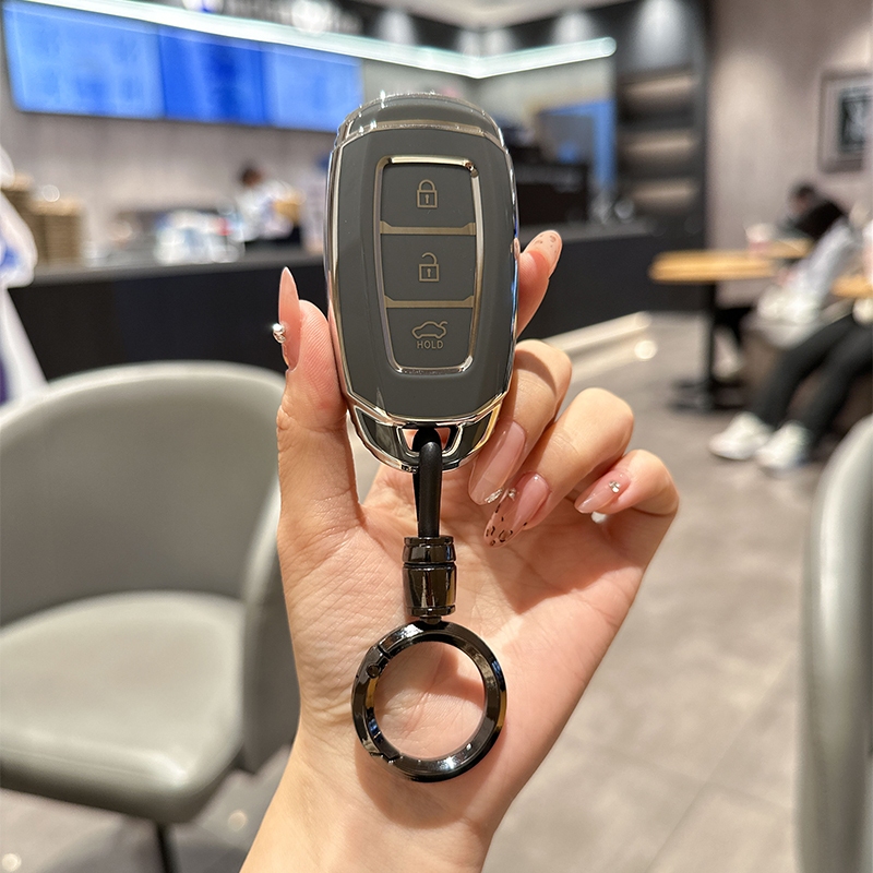 Tpu Remote ฝาครอบกุญแจรถสําหรับ Hyundai 3 ปุ่มพับกรณี Kunci ฝาครอบ Original ix25 ix35 i10 i20 ...