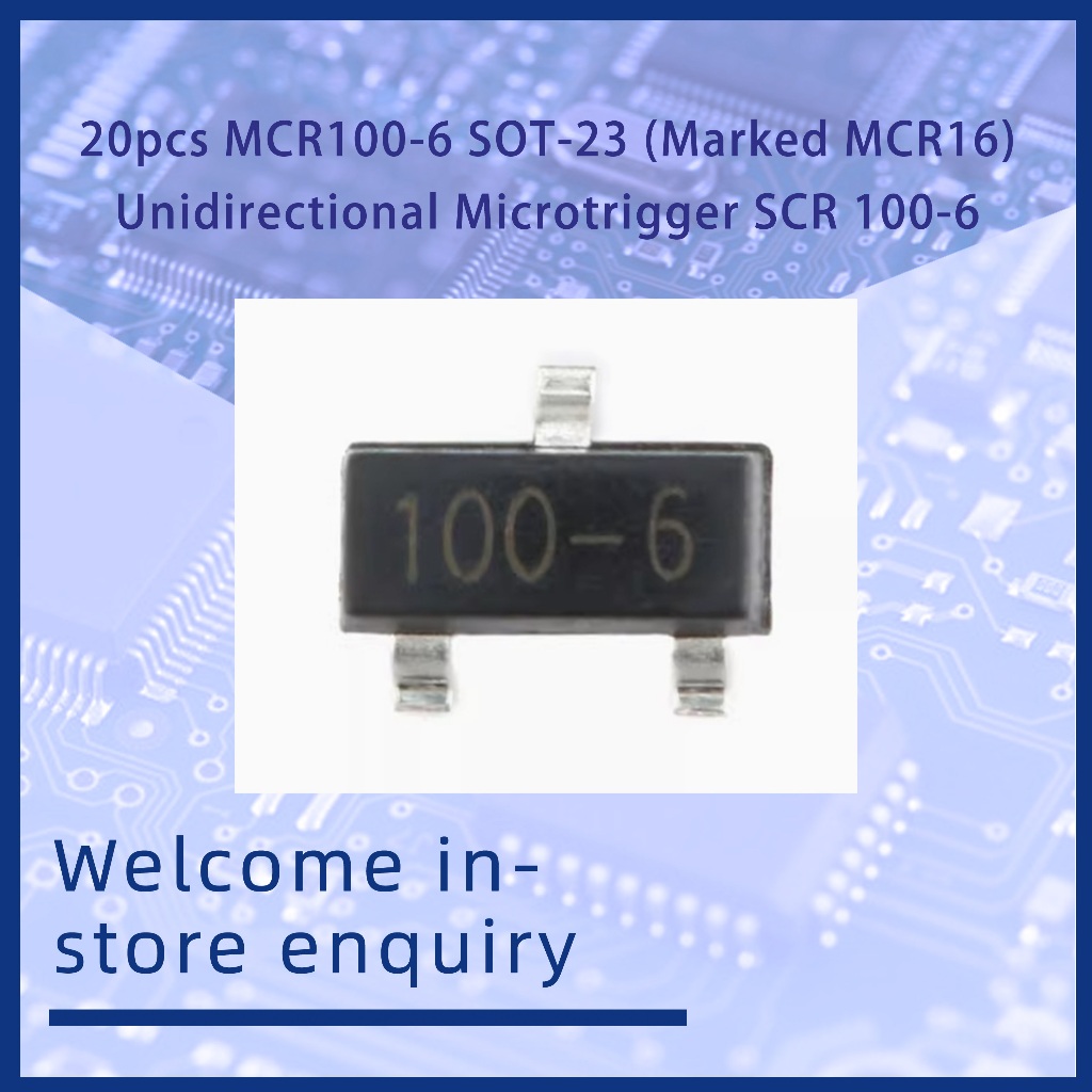 20 ชิ้น MCR100-6 SOT-23 (ทําเครื่องหมาย MCR16) Microtrigger ...