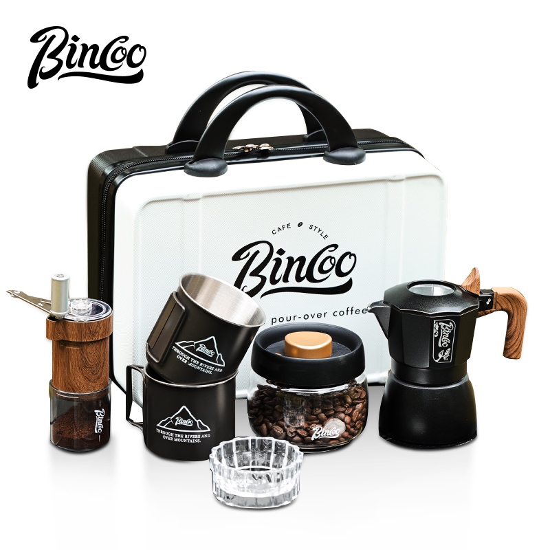 Bincoo Dual Valve Moka Pot Set Brewing Coffee Pot Home Small Espresso Extracting Coffee Maker ...