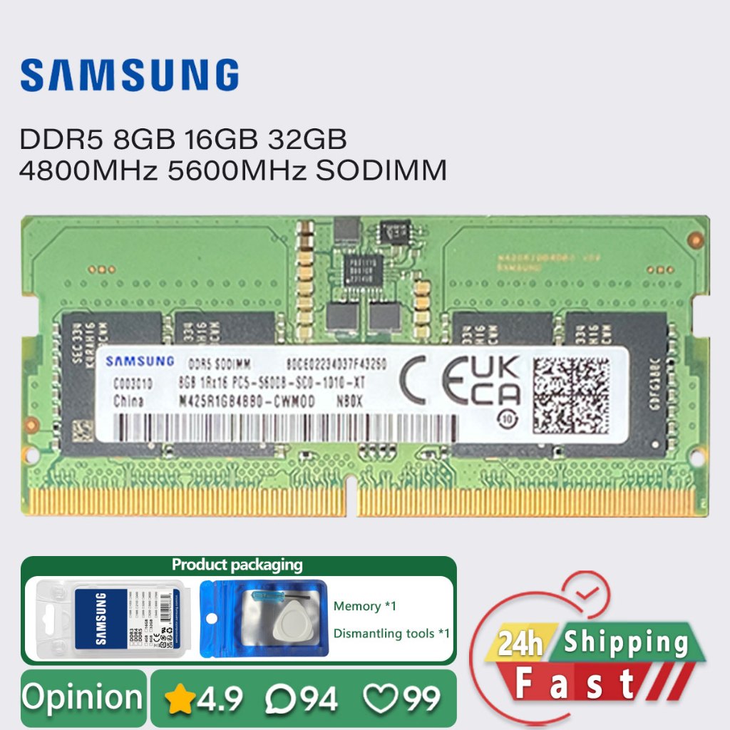 Samsung DDR5 8gb 16gb 32gb 4800mhz 5600MHz หน่วยความจําแล็ปท็อป sodimm ...