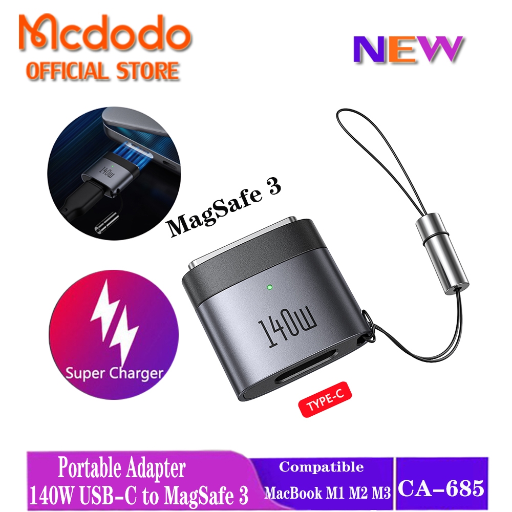 Mcdodo 140W USB-C ถึง MagSafe 3 อะแดปเตอร์แบบพกพาสําหรับ MacBook Air/Pro M1 M2 M3 CA-685 147 014 ...