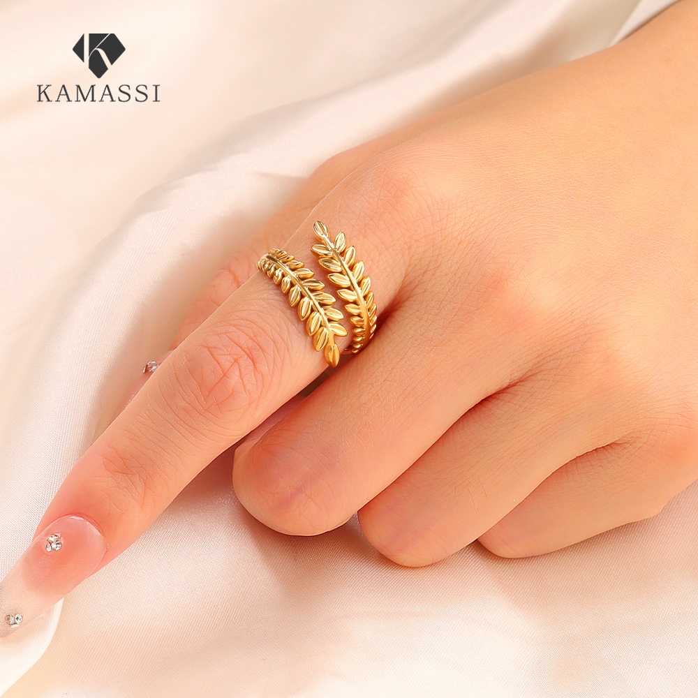 KAMASSI แหวนสแตนเลสปรับขนาดได้ ไม่แพ้ง่าย ไม่ลอกดำ[ของขวัญฟรี]กล่อง ...