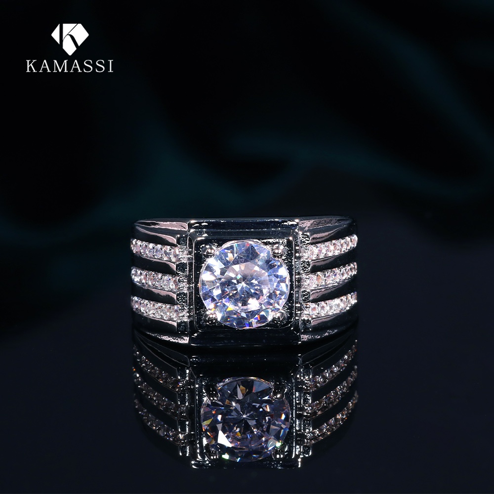 KAMASSI แหวนปรับขนาดได้ ไม่แพ้ง่าย ไม่ลอกดำ[ของขวัญฟรี]กล่องอัญมณี*1 ...