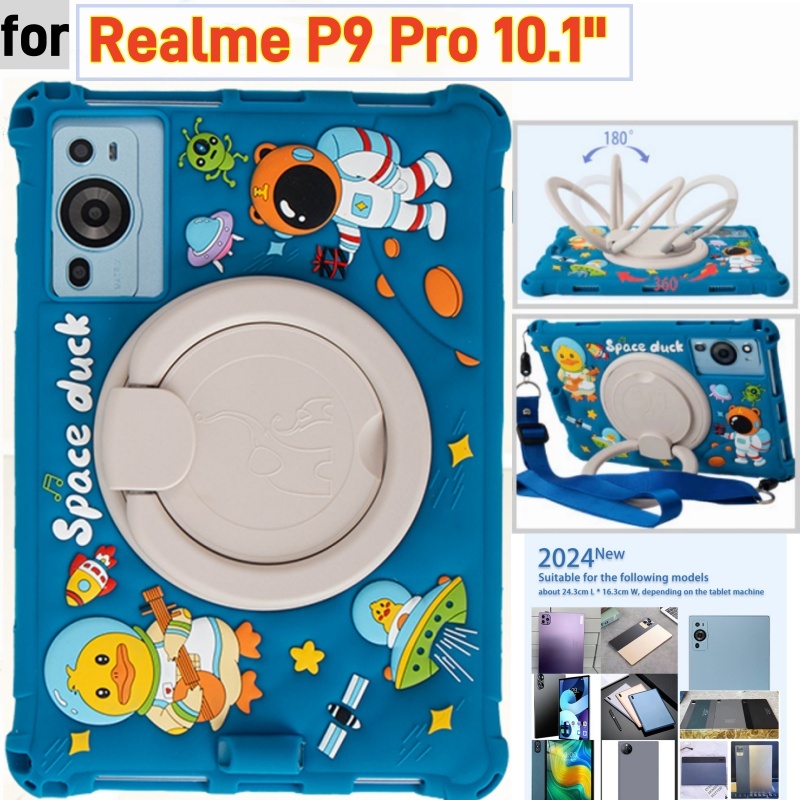 360 องศาหมุนขาตั้งซิลิโคนอ่อนนุ่มสําหรับRealme P9 pro 10.1 นิ้ว (25 ซม ...