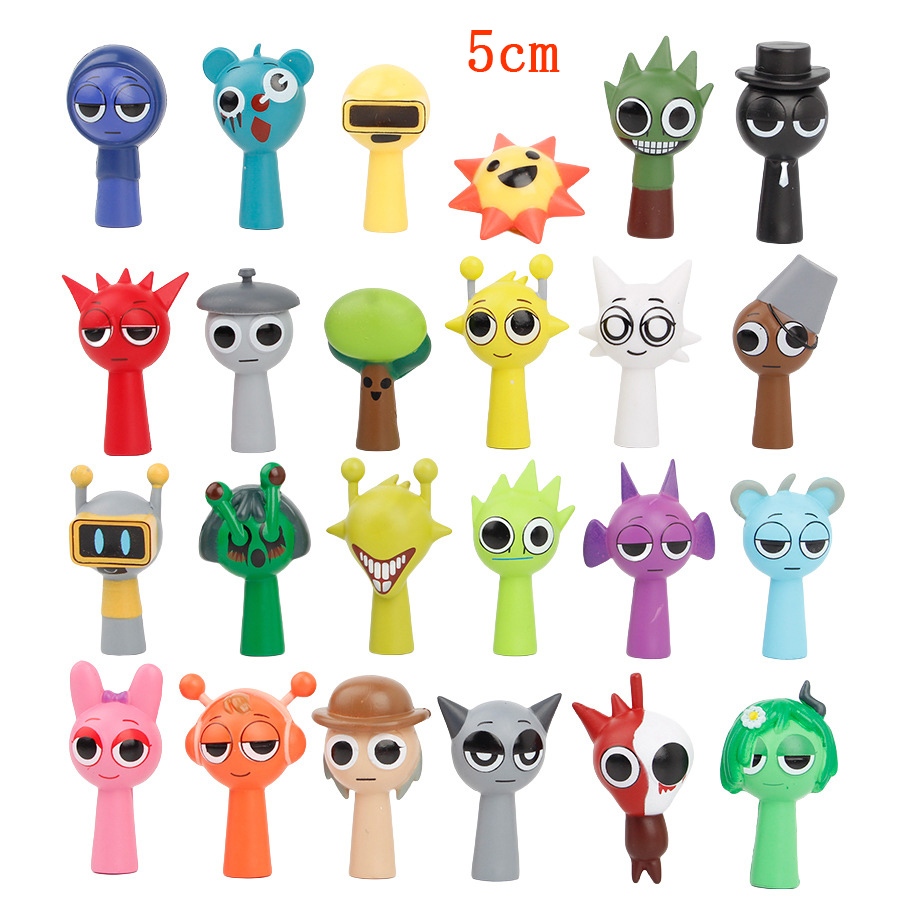 24 ชิ้น/เซ็ต Sprunki เกมอะนิเมะรูปของเล่น Figurines Oren Wanda ตุ๊กตา ...