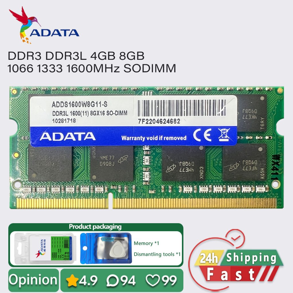 Adata ddr3 ddr3l 4gb 8gb 1600 1333 1066 MHz หน่วยความจําแล็ปท็อป sodimm ...