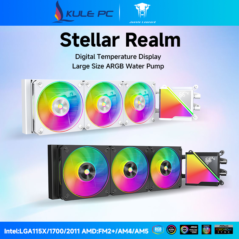 Jungle Leopard Stellar Realm 360mm ARGB CPU Aio Cooler อุณหภูมิดิจิตอลจอแสดงผล 240mm Liquid ...