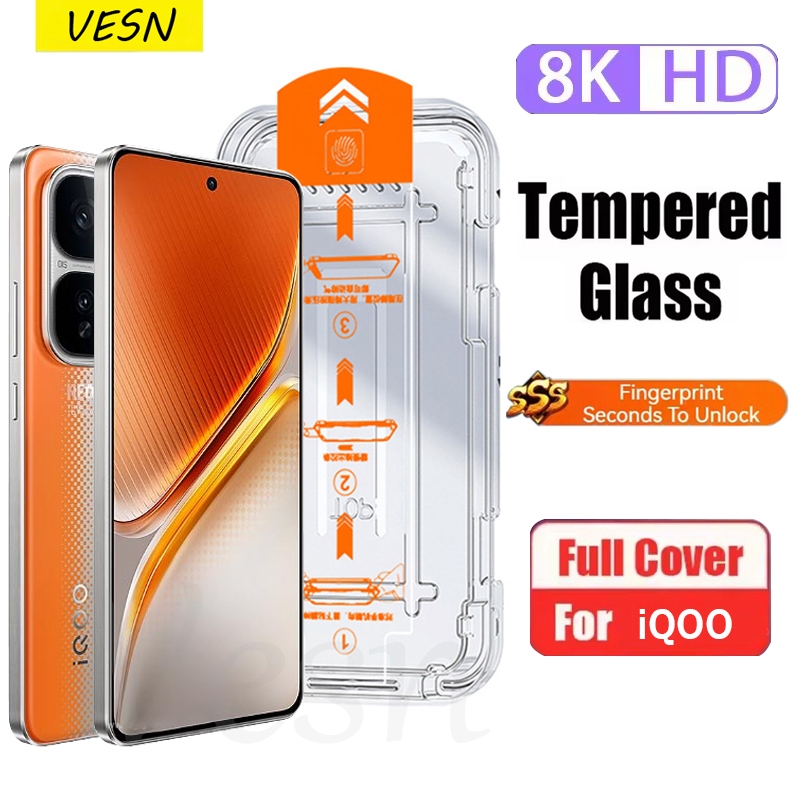 ติดตั้งง่ายเคลือบน้ำมันฟรีฝุ่นฟรีป้องกันหน้าจอสำหรับ VIVO iQOO 12 11 11s 10 9 8 5 Neo 10 9 8 7 6 ...