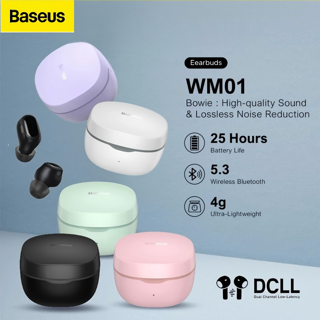 Baseus Enock WM01 TWS Ture หูฟังสเตอริโอไร้สายบลูทูธ 5.3 ลดเสียงรบกวน | Shopee Thailand