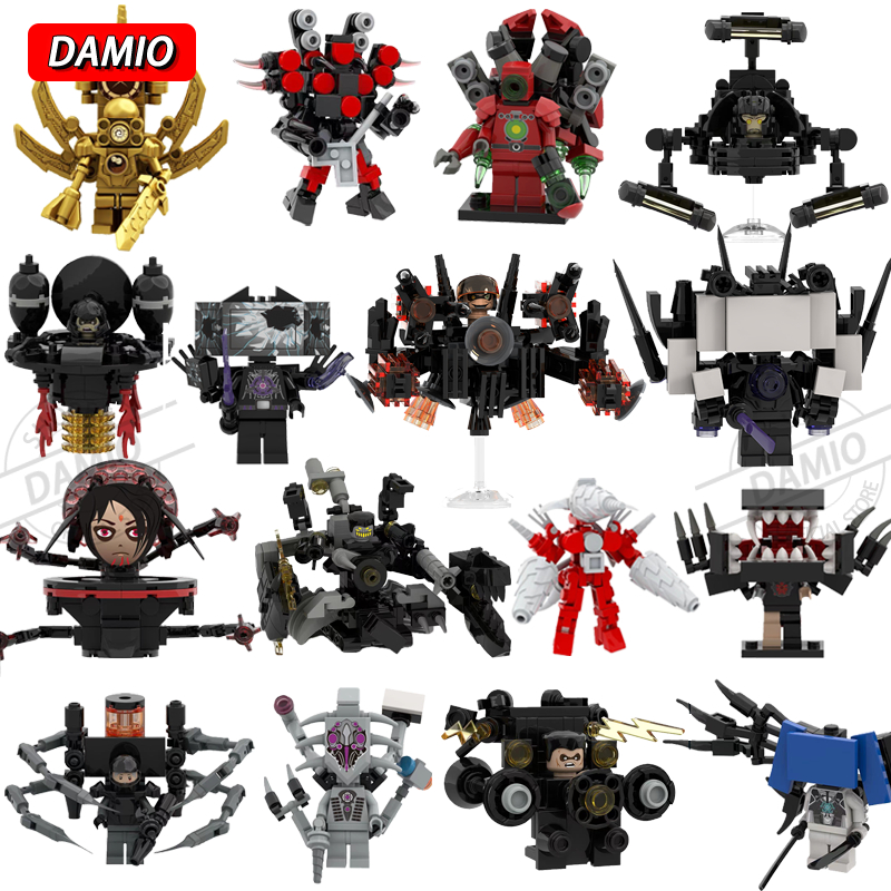 ห้องน้ํา Minifigure Skibidi ห้องน้ําใช้งานร่วมกับ Lego Titan Monitor ...