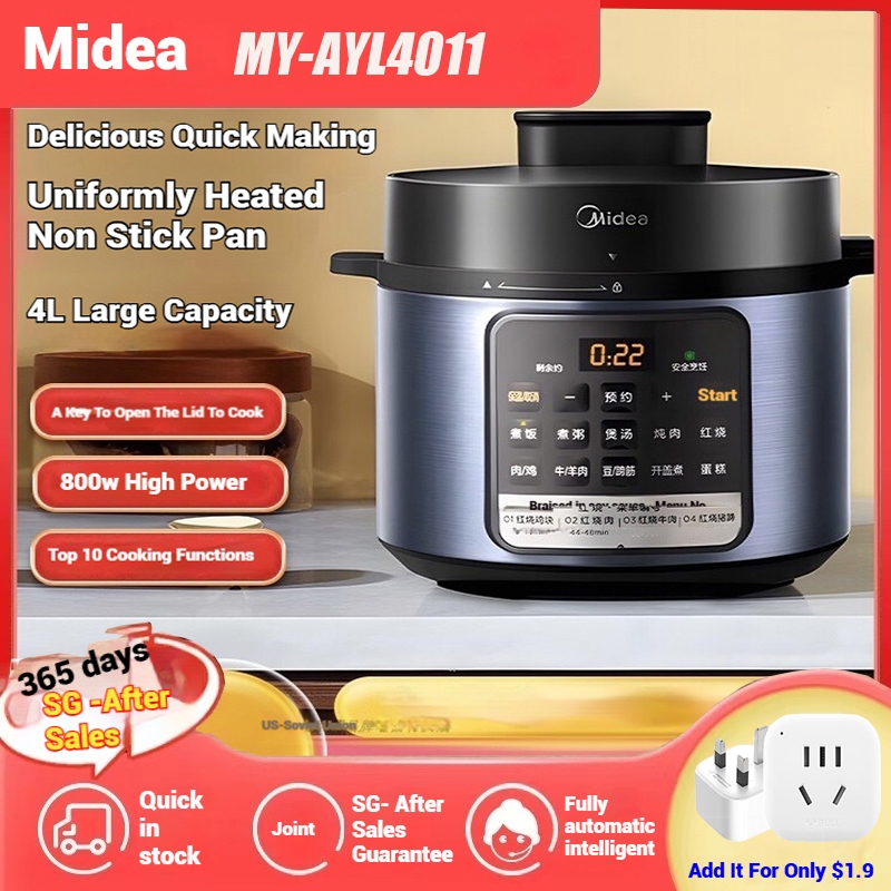 Midea My-Ayl4011 ไฟฟ้า 1-3 ครัวเรือนสมาร์ท 4L หม้อความดัน 800W | Shopee Thailand