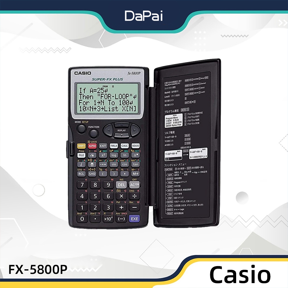 Casio fx-5800P เครื่องคิดเลขวิทยาศาสตร์ (สีดํา) - จอแสดงผล 4 สาย ตั้ง ...