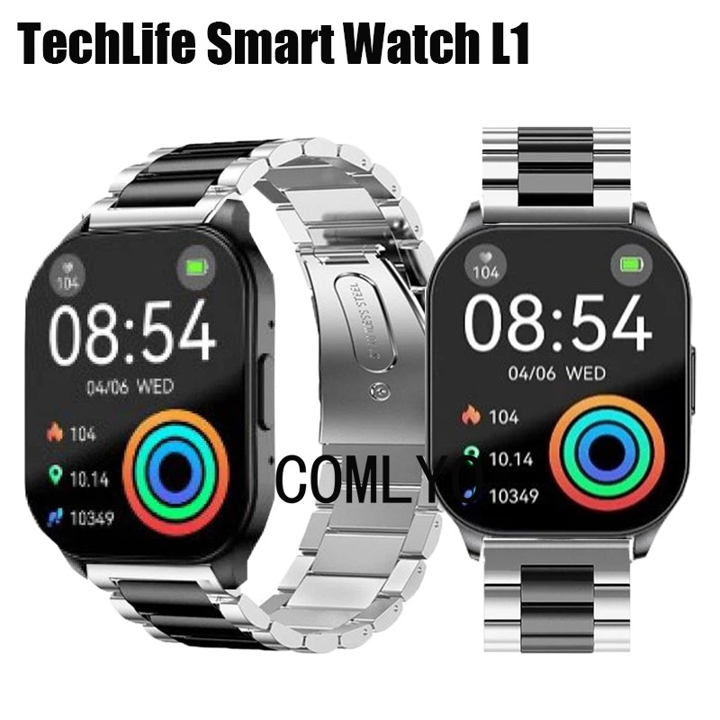 สําหรับ Techlife Smart Watch L1 Strap สายสแตนเลส Metal Band ผู้หญิง ...