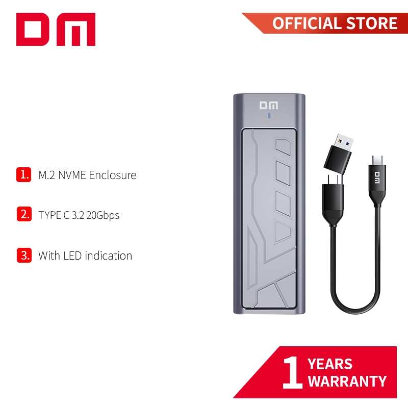 Dm M.2 NVME SSD 20Gbps เป็น USB 3.2 Type-C SSD Enclosure Case HD2000 ...