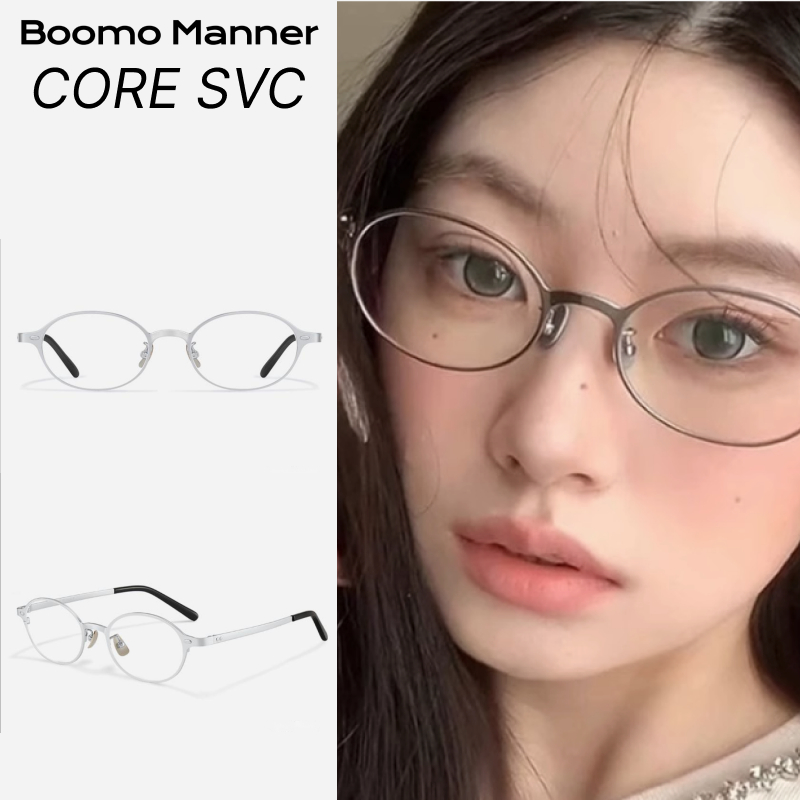Boomo Manner - Core SVC - Silver Gold Titanium Oval Frame Glasses อินเทรนด์แว่นตาป้องกันแสงสีฟ้า ...