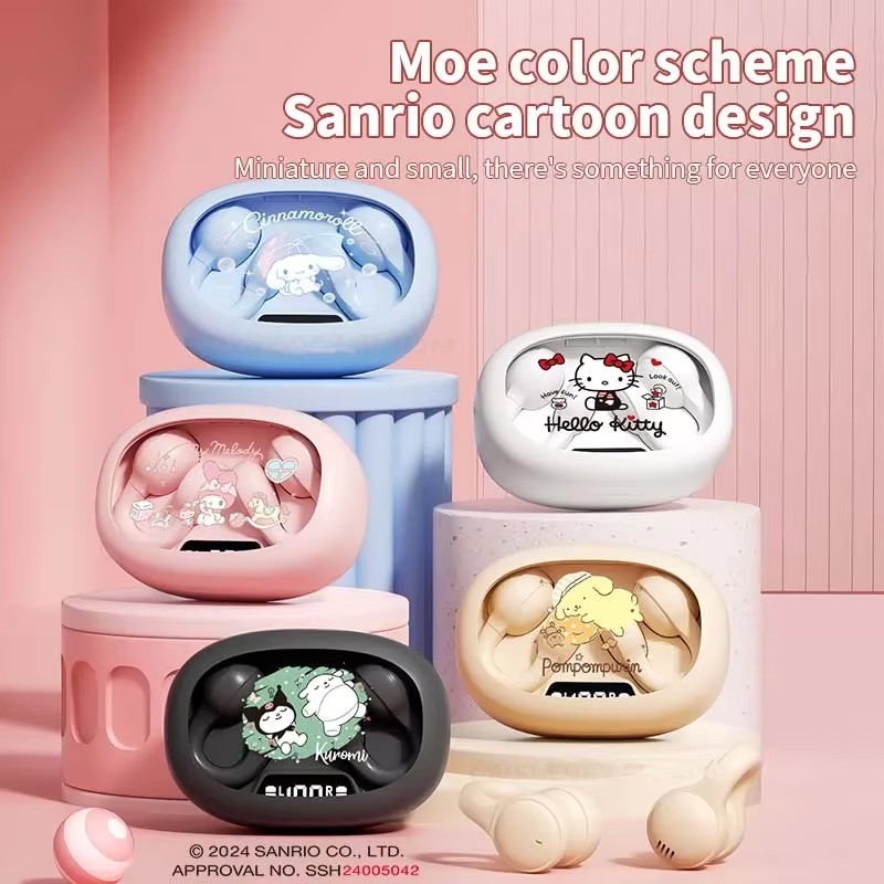 Sanrio EarClip Bluetooth 5.4 หูฟัง TWS X53 สเตอริโอ HD Call หูฟังตัดเสียงรบกวนหูฟังไร้สายชุดหู ...