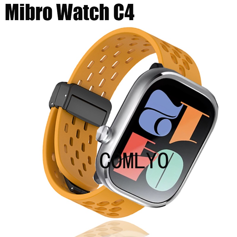 สําหรับ Mibro watch C4 สายรัด Smart watch Band ซิลิโคนพับปุ่มแม่เหล็กกีฬานาฬิกานุ่มสายรัดข้อมือ ...