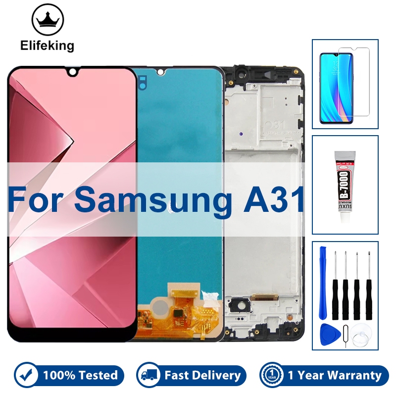 Oled LCD สําหรับ Samsung Galaxy A31 จอแสดงผล LCD Touch Screen Digitizer ...