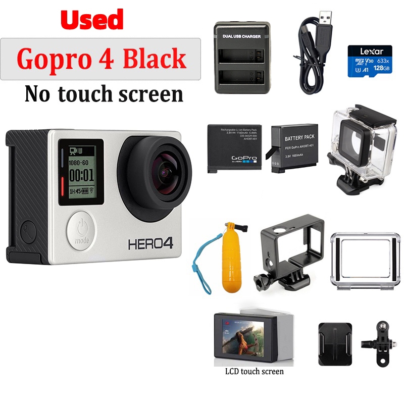 มือสอง สำหรับ กล้อง GoPro HERO 4 Black สีดํา สําหรับ Vlog 4K GoPro 4 สีเงิน มือ2 มือสอง | Shopee ...