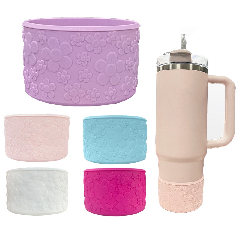ดอกไม้รองเท้าซิลิโคนสําหรับ Quencher Adventure 40oz Tumbler พร้อมที่จับ ...