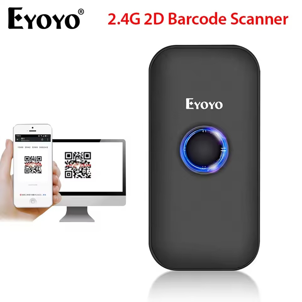 Eyoyo EY-009P Mini มือถือไร้สาย 1D 2D QR Code Reader หน้าจอสแกน PDF417 ...