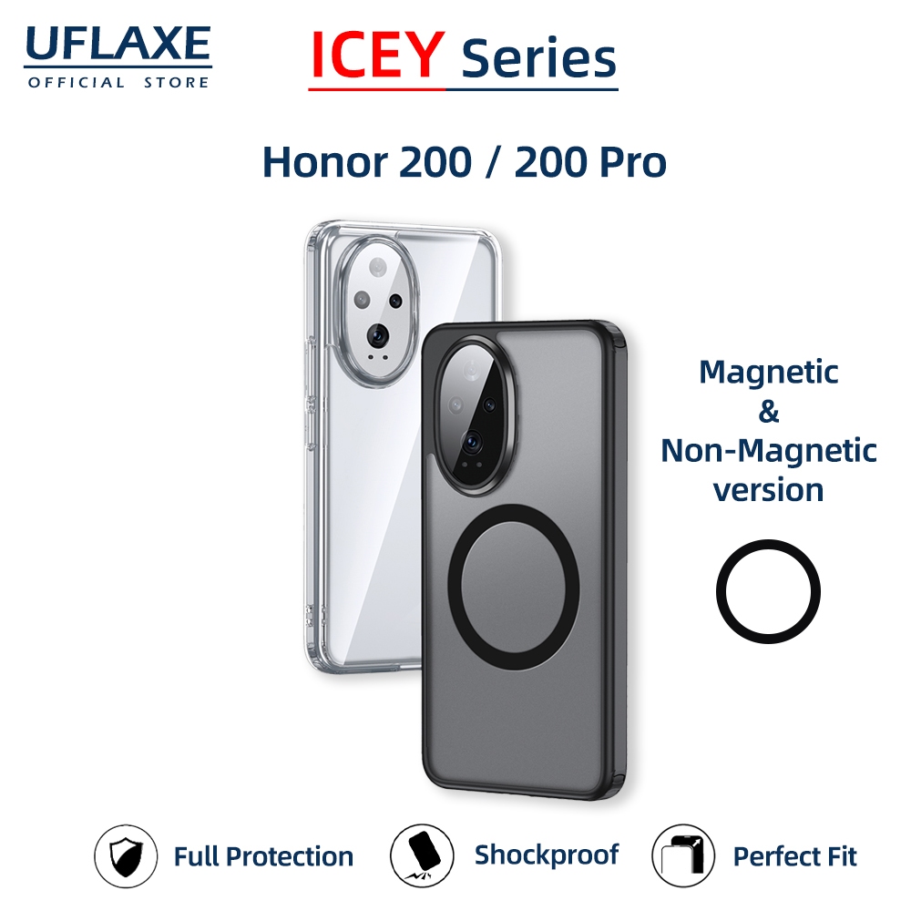 UFLAXE ICEY คสแข็งแม่เหล็กสำหรับ Honor 200 / Honor 200 Pro - เคสกันกระแทกเคสโทรศัพท์ใสด้าน ...