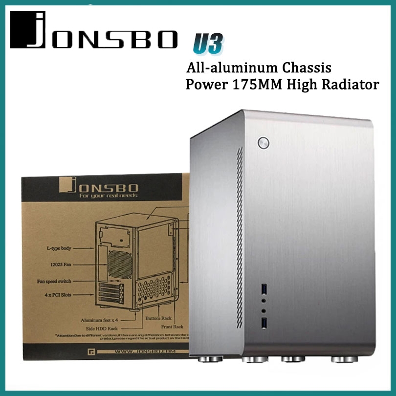 Jonsbo U3 MINI-MATX กรณีเงิน MATX เมนบอร์ด All-อลูมิเนียมแชสซี ATX ...