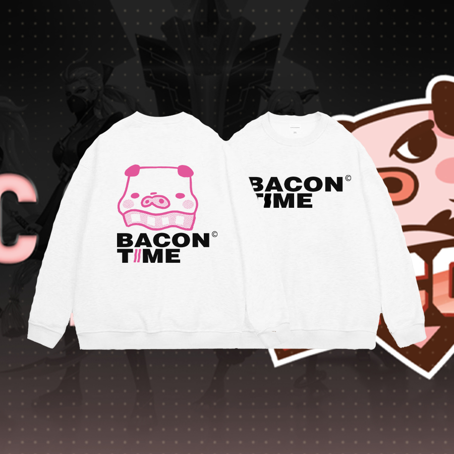 2024 Bacon Time Championship TEE AIC เสื้อกันหนาวแขนยาว เสื้อกันหนาวคอกลม ฝ้าย 100% ขนาด G01 ...