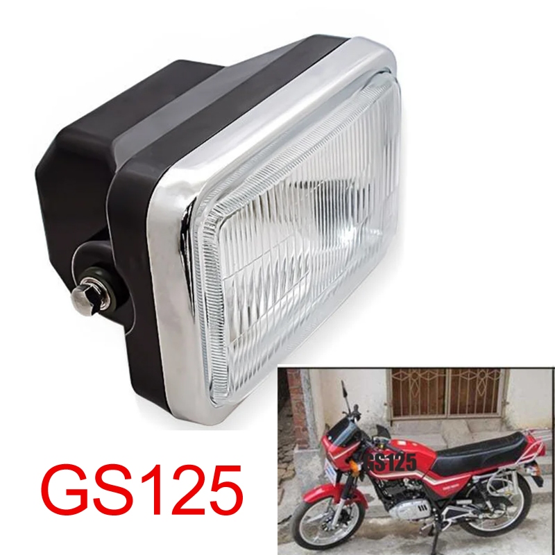 ไฟหน้ารถจักรยานยนต์สําหรับ GS125 HJ125 QS125 CB125T ทรงสี่เหลี่ยมมอเตอร์ระบบไฟจักรยานด้านหน้า ...