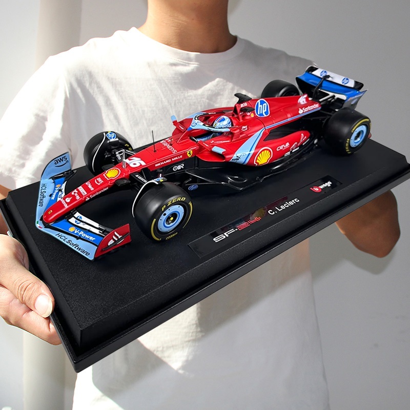 Bburago 1:18 2024 F1 Ferrari Miami GP SF24 #16 ชาร์ลส์ เลเกอร์ส #55 Carlos Sainz SF23 LV GP ...