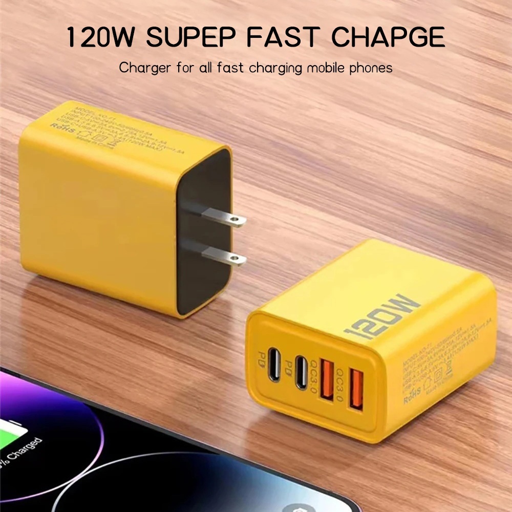 หัวชาร์จ120W 6a สายชาร์จเร็ว 120w L/Micro USB/Type C อะแดปเตอร์ชาร์จ ...