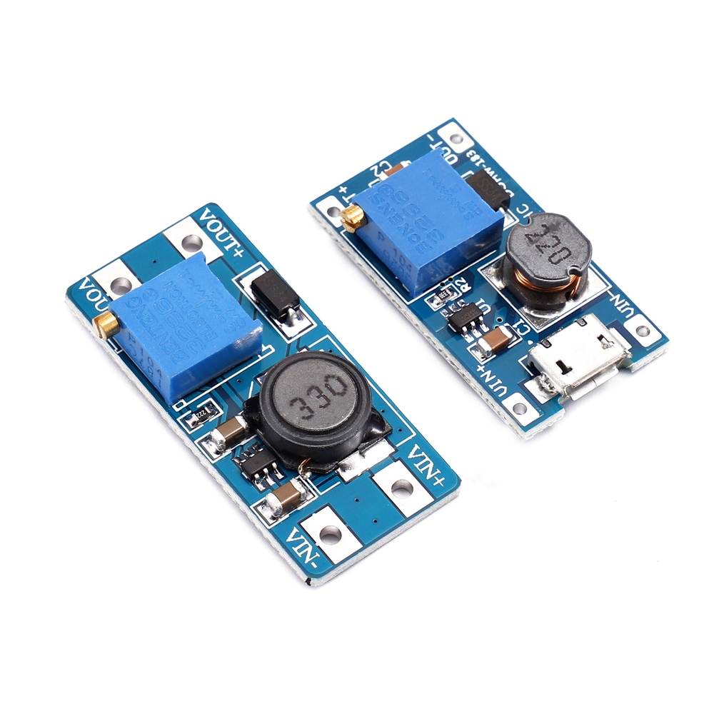 Mt3608 DC-DC Booster Module 2A Booster Board Input Voltage 2-24V ลิตร 5/9/12/-28V ปรับได้ ...