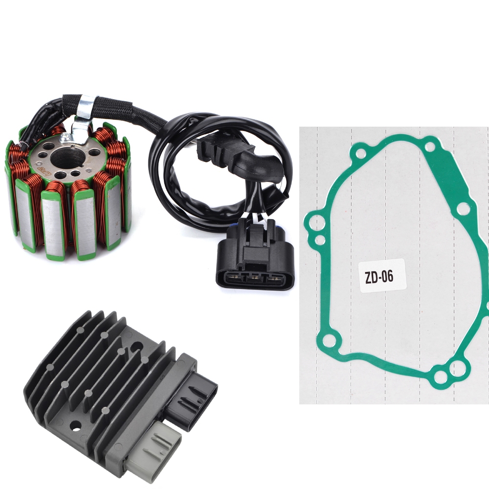 รถจักรยานยนต์ Stator Coil + Regulator Rectifier + ปะเก็นสําหรับ Yamaha ...