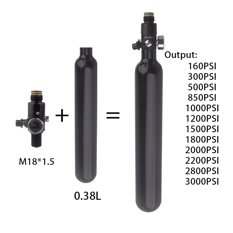 Hpa M18*1.5 Scuba 0.38L Air Tank Pressure Regulator Output 160 ถึง ...