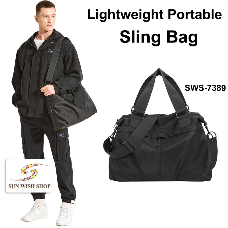 🌞SUNWISH🌞-END&START- No.7389 กระเป๋าสะพายไนล่อนผู้ชายขนาดใหญ่แบบพกพากระเป๋าเดินทางกีฬายิม ...