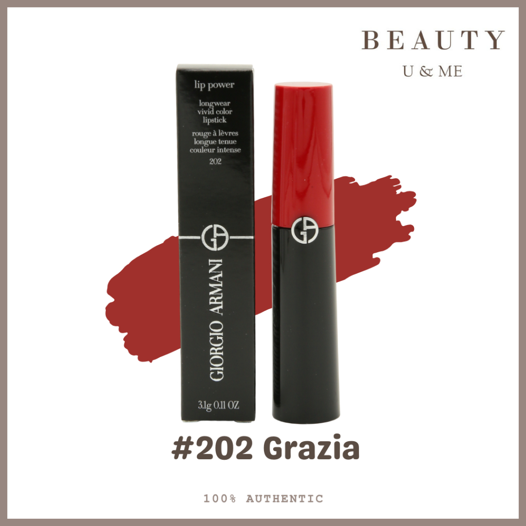 Giorgio ARMANI Lip Power ลิปสติกซาตินติดทนนาน 3.1g #202 กราเซีย ...