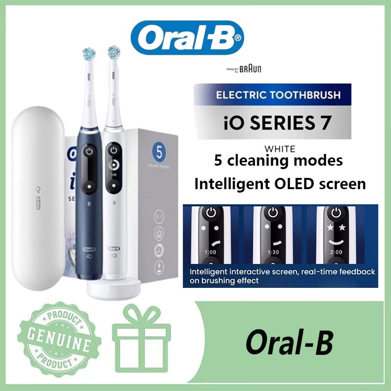 Oral-b iO7 แปรงสีฟันไฟฟ้า หัวแปรง 3 มิติ มองเห็นได้ 5 โหมด | Shopee ...
