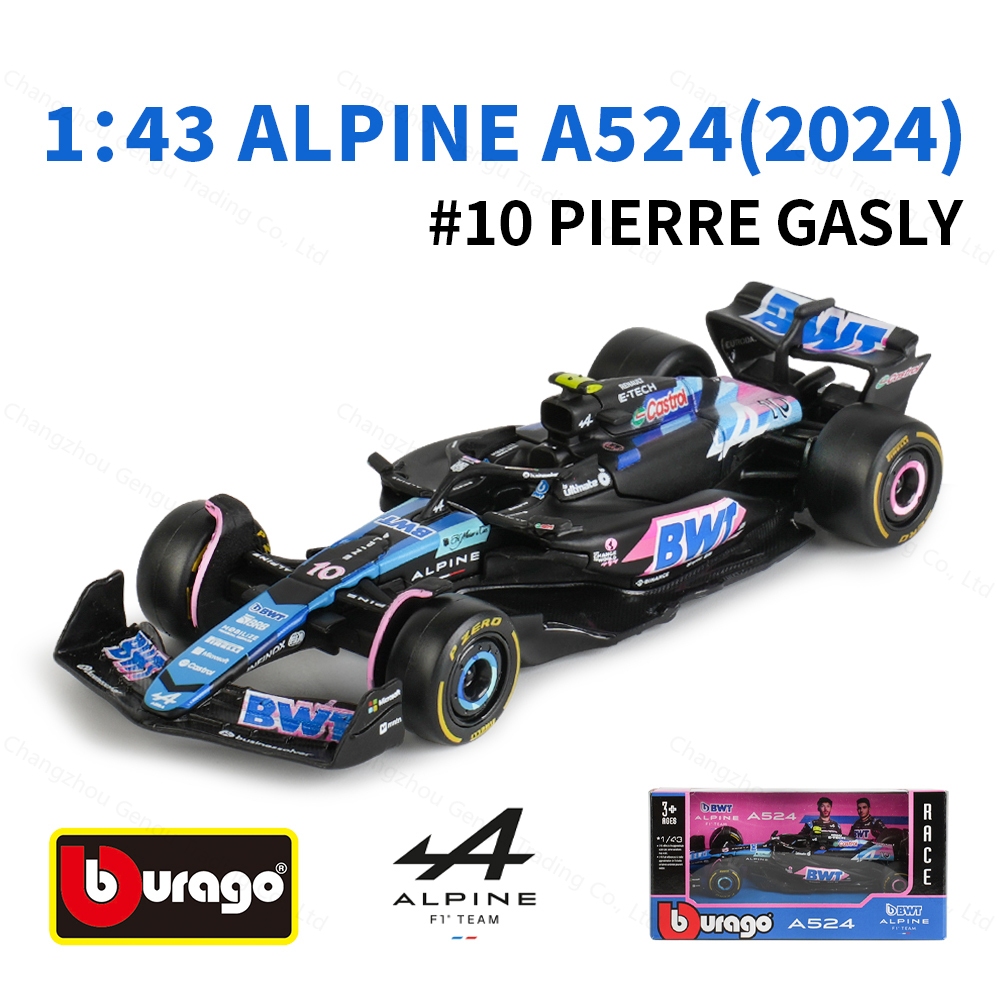 Bburago 1:43 BWT Alpine 2024 A524 #10 #31 F1 รถแข่งสูตรจําลองแบบคงที่รถโมเดลโลหะผสมDiecast ...